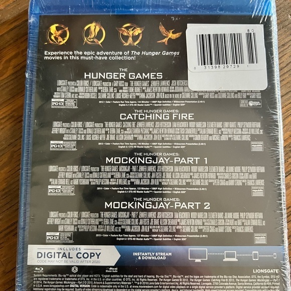 Other | The Hunger Games Complete 4 Film Collection Bluray Digital Nwt ...